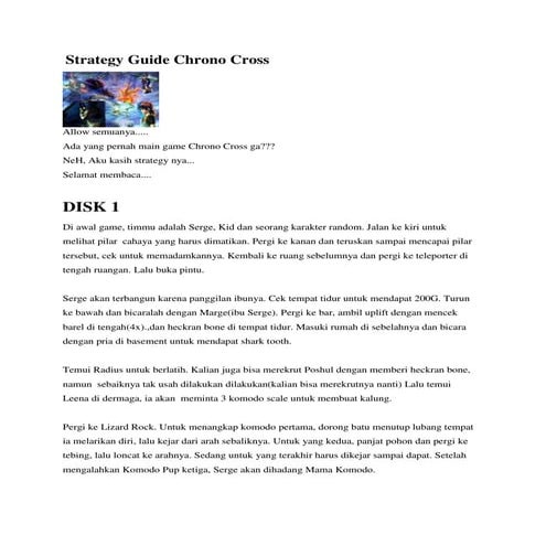 Guide chrono cross | PDF