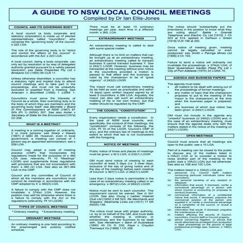 A GUIDE TO NSW LOCAL COUNCIL MEETINGS | PDF