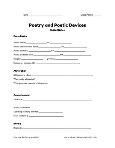 Poetry Study Guide | PDF