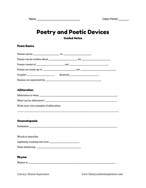 Poetry Notes | PPT