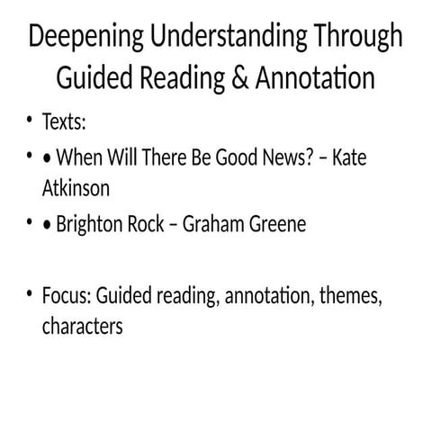 Deepening Literary Analysis: Guided Reading & Annotation of Atkinson ...