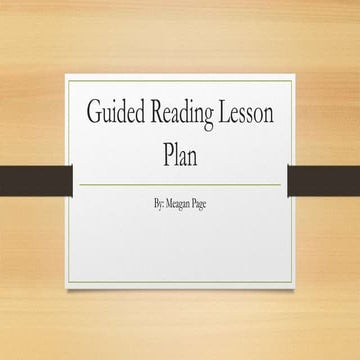 Guided reading lesson plan | PPT