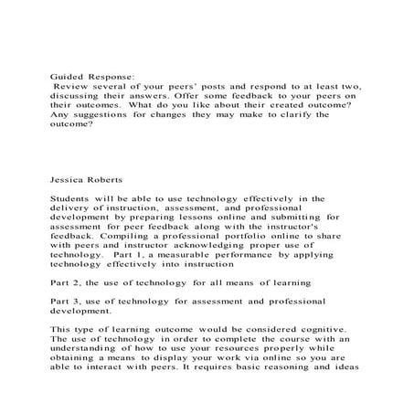 Guided Response Review several of your peers’ posts and res | PDF