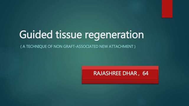 Types of bone and membrane used in guided tissue regeneration | PPTX