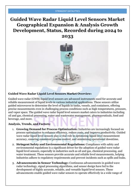 Choosing The Right Radar Level Meter A Practical Guide | PDF