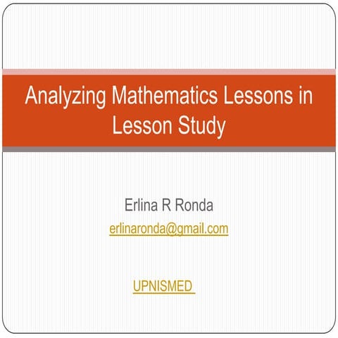 Planning and analyzing mathematics lesson | PPTX