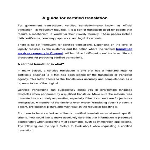 A guide for certified translation | PDF | Law