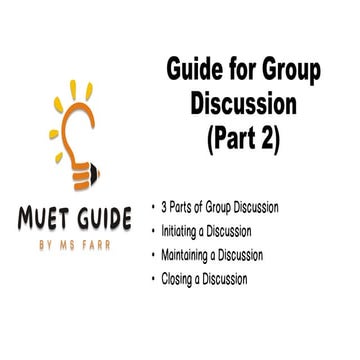 Guide for Group Discussion (Part 2) muet | PDF