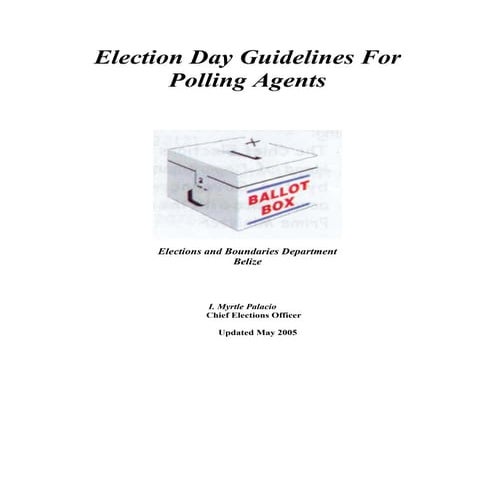 Guide for polling agents -updated feb 2008 | PDF | Civic affairs | Politics