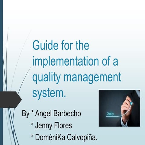 Guide for the implementation of a Quality management | PPT