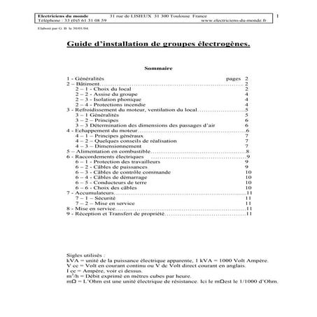Guide install groupe electr | PDF