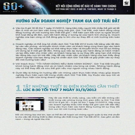 Guideline earth hour 2012 vietnamese | PDF