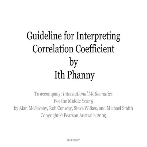 Guideline For Interpreting Correlation Coefficient Pptx