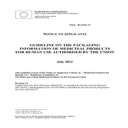 Guideline packaging information | PDF