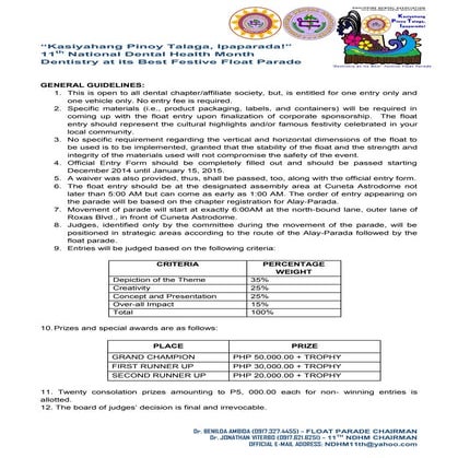 PDA Festive Float Parade 2014 - Guidelines | PDF