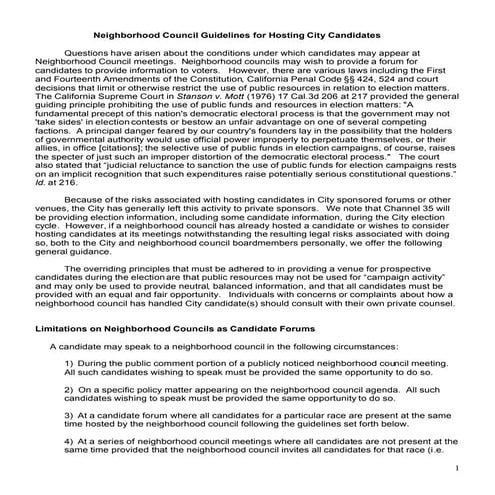 Guidelines for Hosting Candidates Forums | PDF