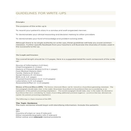 Guidelines for write up | PDF