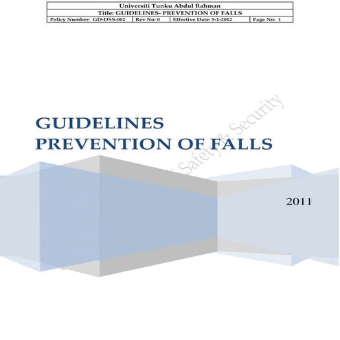 Guidelines Prevention of Falls | PDF