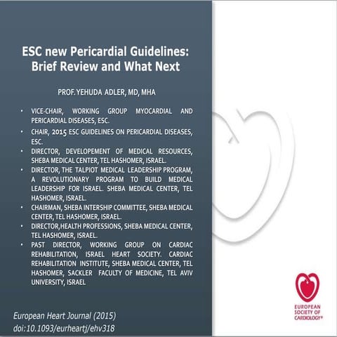 ESC New Pericardial Guidelines | PPTX