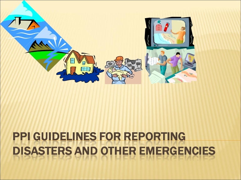 Guidelines for Disaster Reporting