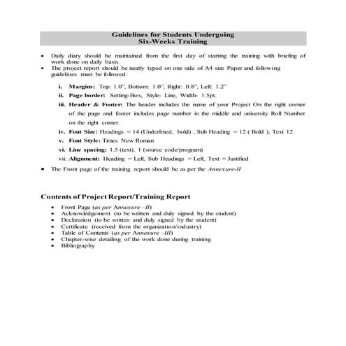6 weeks trg_report_format | DOC