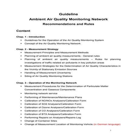 Guidelines for ambient air monitoring network | PDF