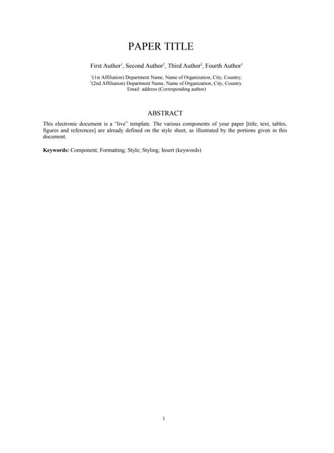 Sample IEEE Paper Format | DOC