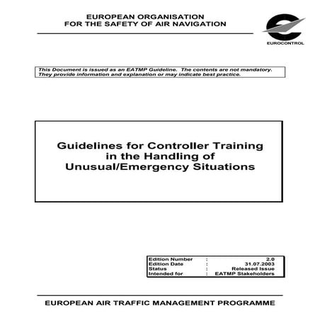 Guidelines for controller training in the handling of unusual emergency ...