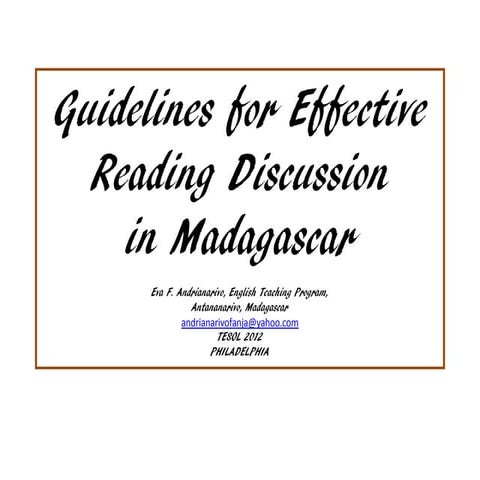 Guidelines for effective reading discussion | PDF