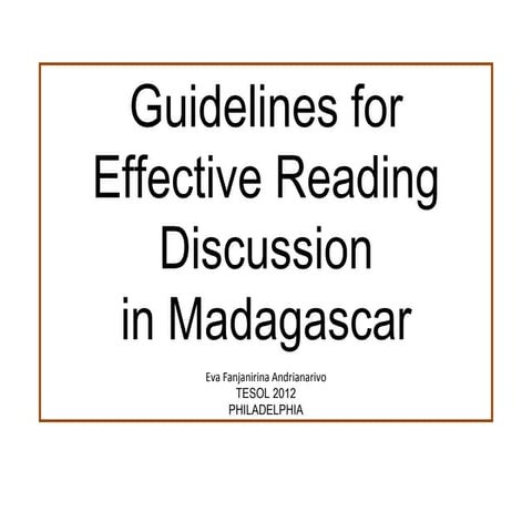 Guidelines for effective reading discussion | PPT