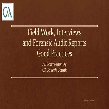 Guidelines for forensic audit | PPT