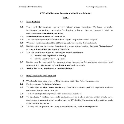 Guidelines for investment_in_share_market | PDF