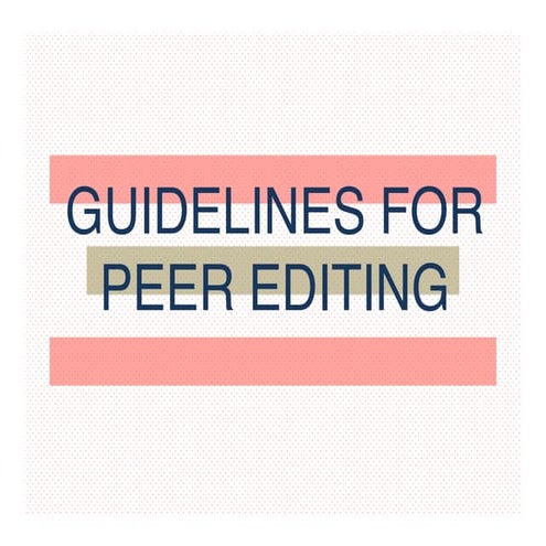 Guidelines for Peer Review | PDF