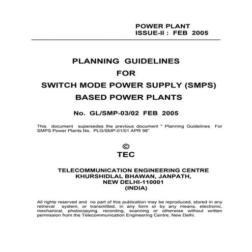 Guidelines for power plants (smps) | PDF