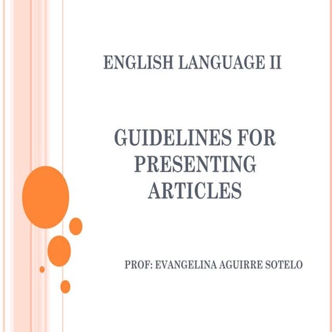 Guidelines for presenting articles | PPT