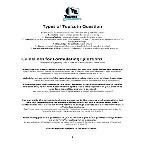Guidelines for questions al | PDF