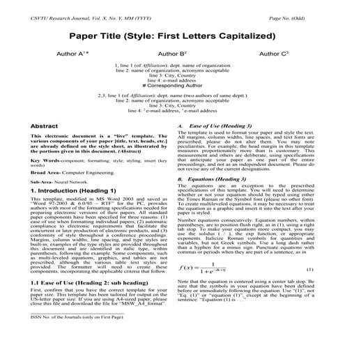 Elsevier paper format