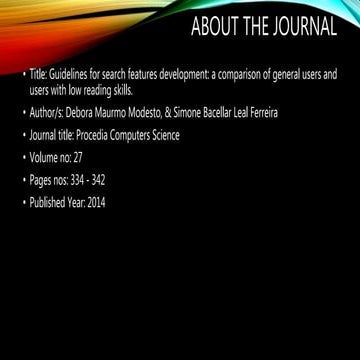 Guidelines for search features development a comparison of general ...