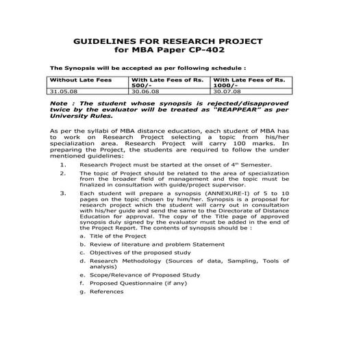 Guidelines for project | DOCX