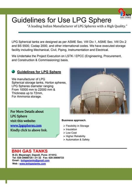 Guidelines for design construction and testing of lpg sphere | PDF
