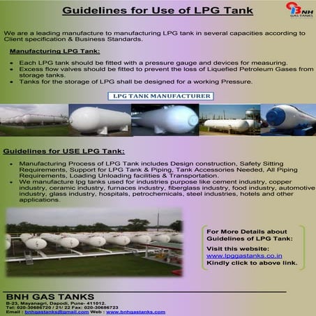 Guidelines for use of lpg tank | PDF