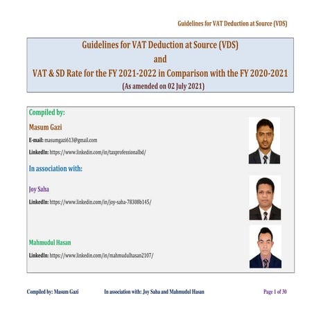 Guidelines for vat deduction at source and vat rate for 2021 22-updated ...