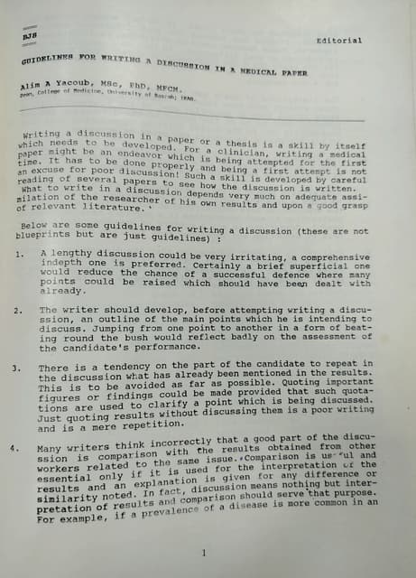 Guidelines for writing a medical paper Introducing the paper to the ...