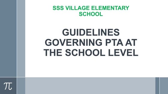 Do 54, s. 2009 Revised Guidelines Governing Parent Teacher Associations ...