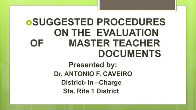 DepED Master Teacher I and II | PPT