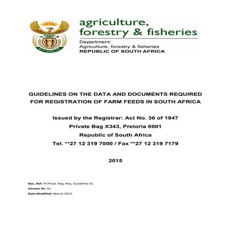 Guidelines on farm feeds registration requirements march 2015 | PDF