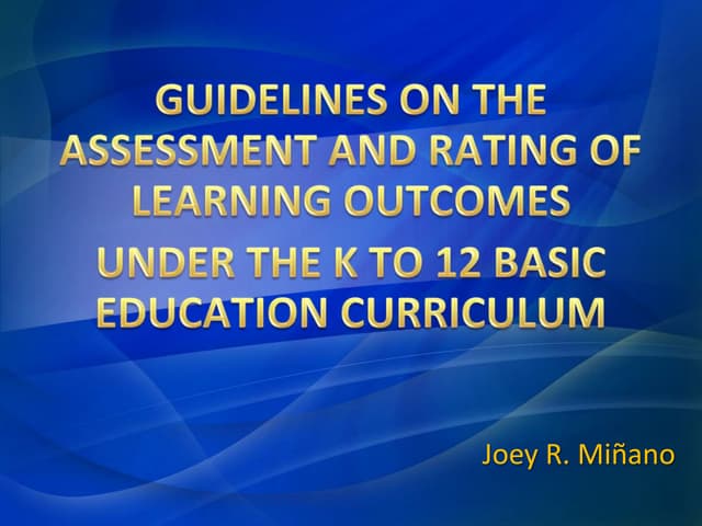 Level of Assessment and Level of Proficiency in K+12 Curriculum | DOCX