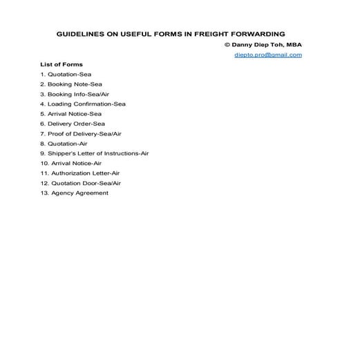 GUIDELINES ON USEFUL FORMS IN FREIGHT FORWARDING (F) Danny Diep Toh MBA.pdf
