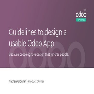 Guidelines to Design a Usable Odoo App | PPT