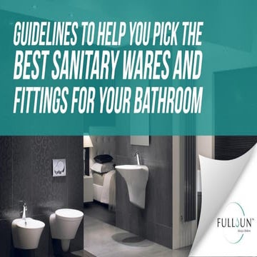 Guidelines To Help You Pick The Best Sanitary Wares And Fittings For ...